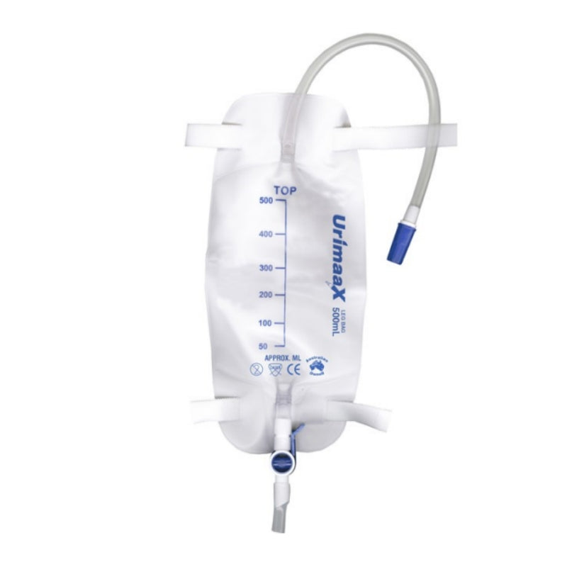 Urimaax Drainage Leg Bag 500ml 10cm Tube Sterile Each