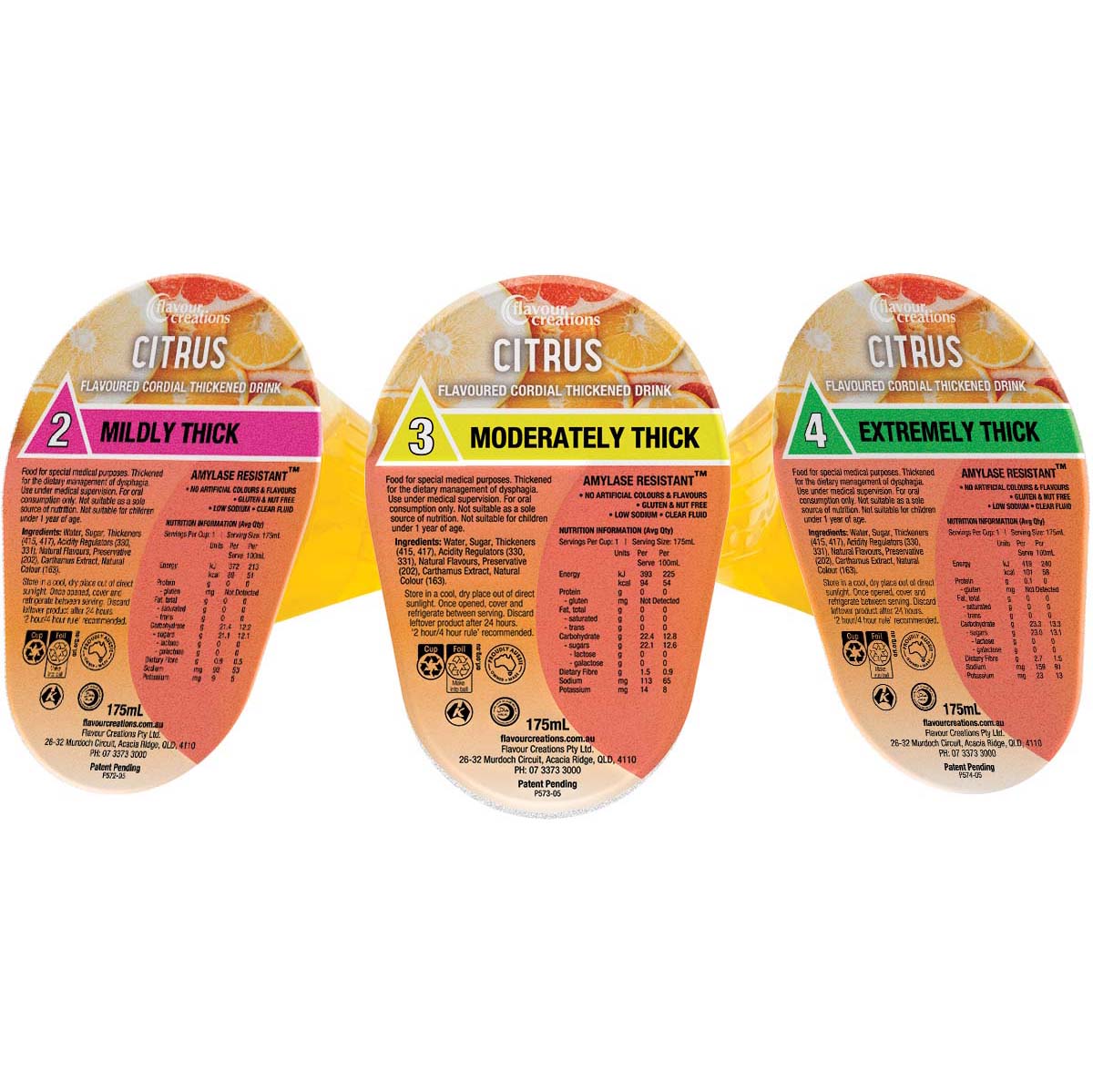 Flavour Creations Citrus Cordial 4 Extremely Thick 175ml Dysphagia Rtd